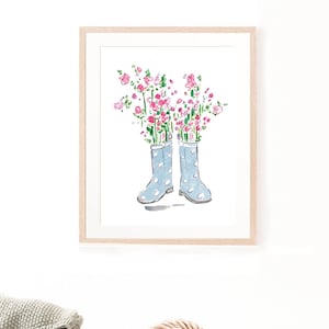 Wellies Sketch, Wellies Art Print, Mudroom, Baby Boy Nursery, Baby Boy ...