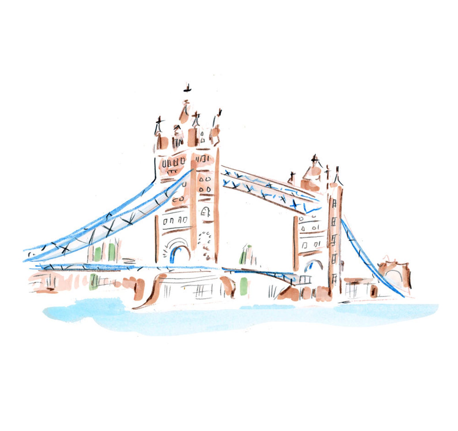 London Clip Art Collection Watercolor Clip Art Travel Clip - Etsy