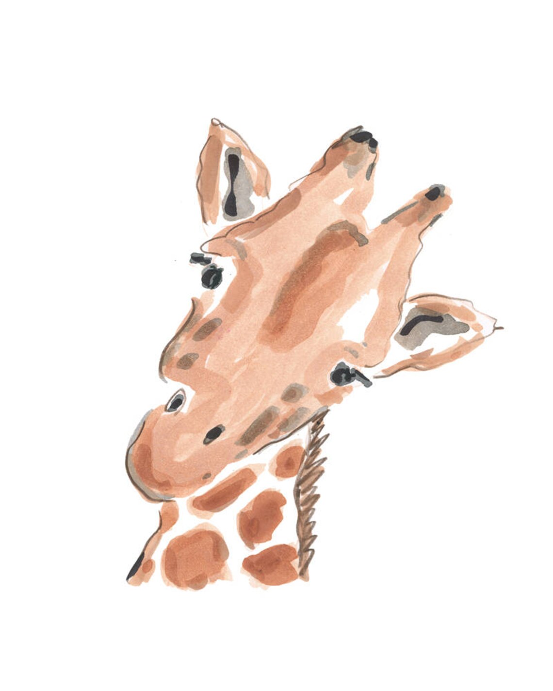 Watercolor Giraffes Clip Art Collection, Baby Nursery Giraffes ...