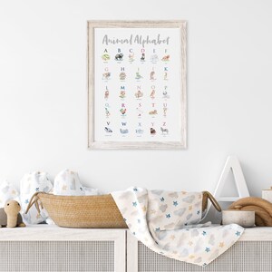 Animal Alphabet Poster, Alphabet Flash Card, Alphabet Nursery Art ...