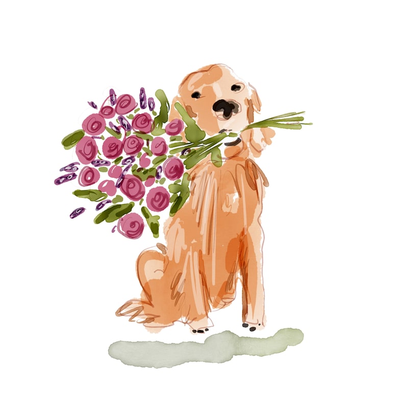 Golden Retriever Dogs Clip Art Collection Watercolor Dogs - Etsy