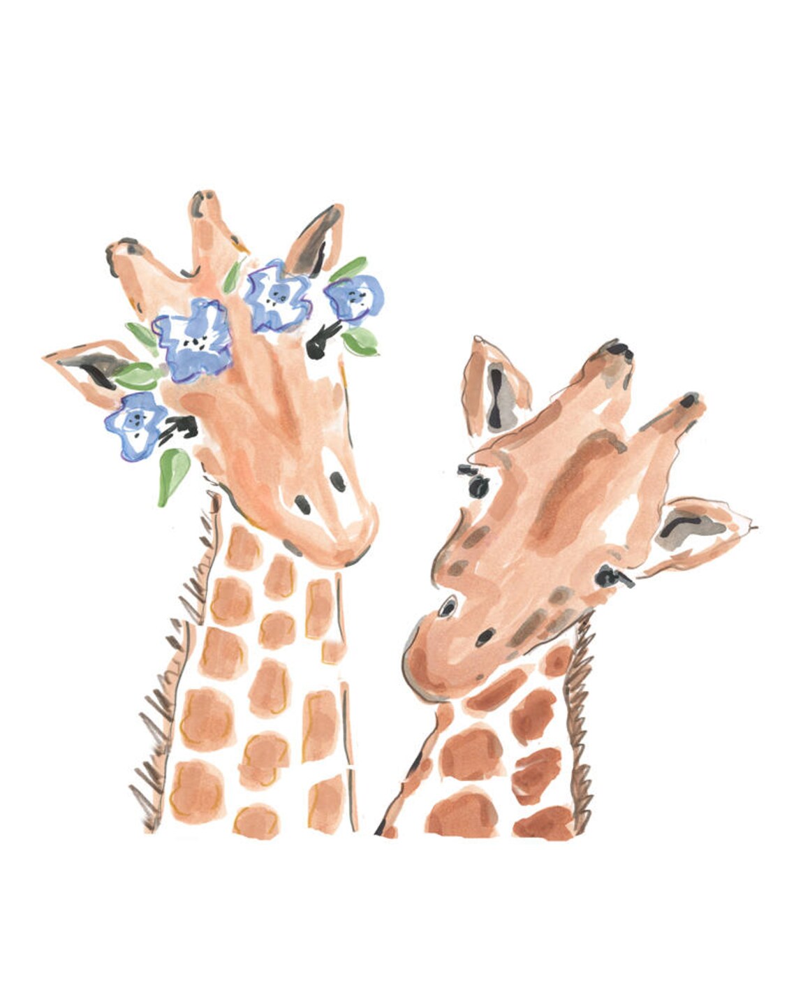 Watercolor Giraffes Clip Art Collection, Baby Nursery Giraffes ...