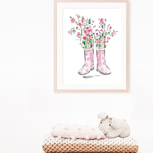 Wellies Sketch, Wellies Art Print, Mudroom, Baby Girl Nursery, Baby ...