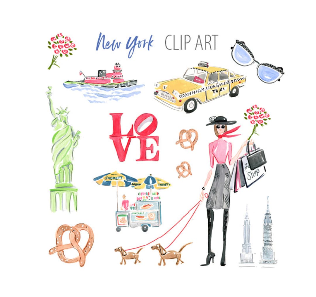 Newyork City Clip Art Collection, Watercolor Clip Art, City Clip Art ...
