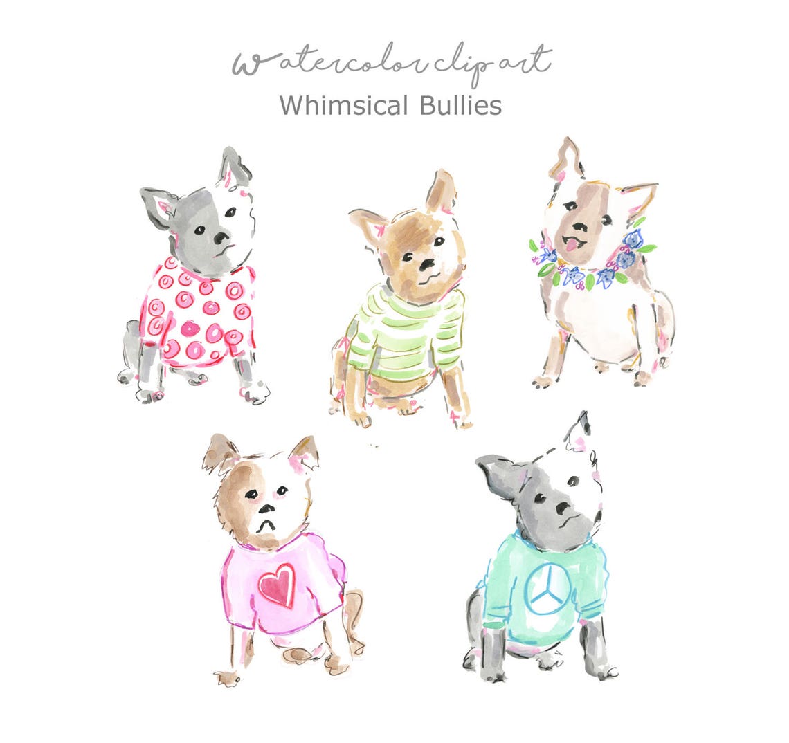 Watercolor Dogs Clip Art Collection Watercolor Clip Art - Etsy
