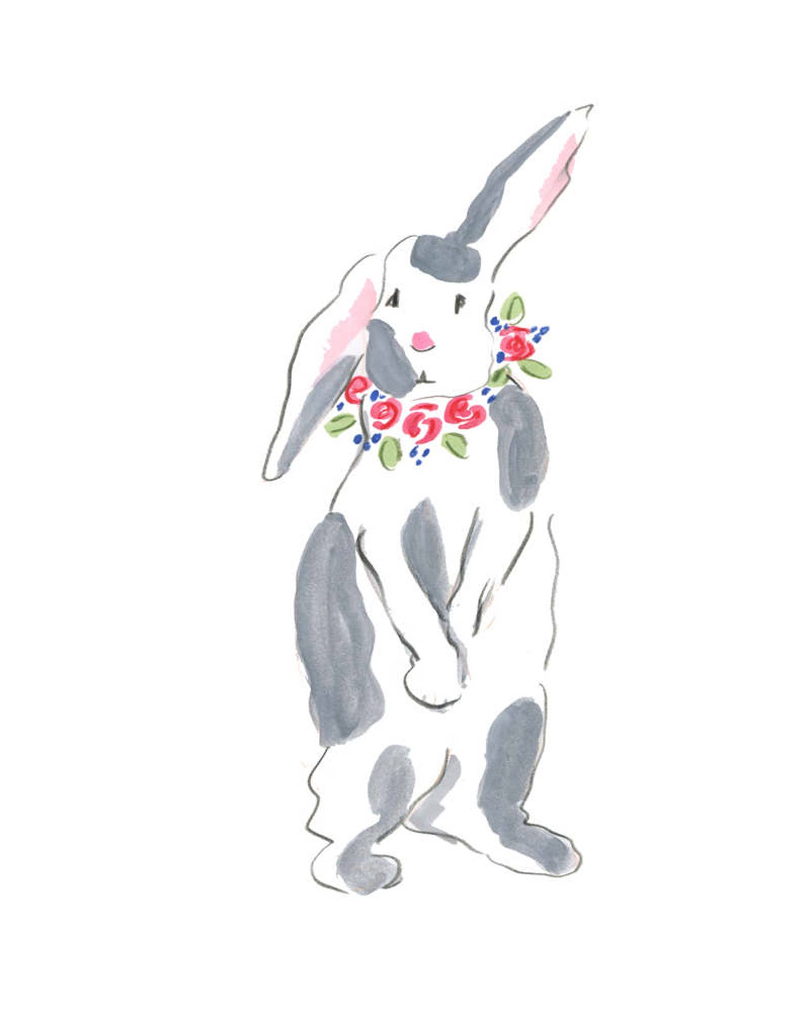 Watercolor Bunnies and Easter Baskets Clip Art Collection, Watercolor ...