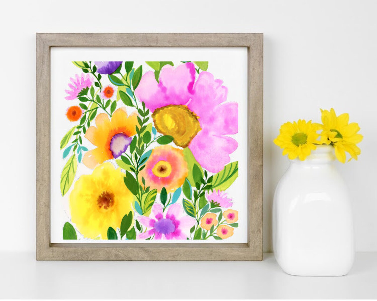 Watercolor Floral, Floral Print, Watercolor Flower Print, Pink Flower ...