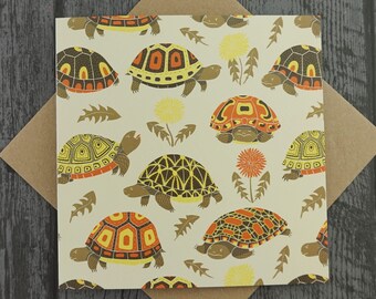 Birthday Card Tortoise - Etsy