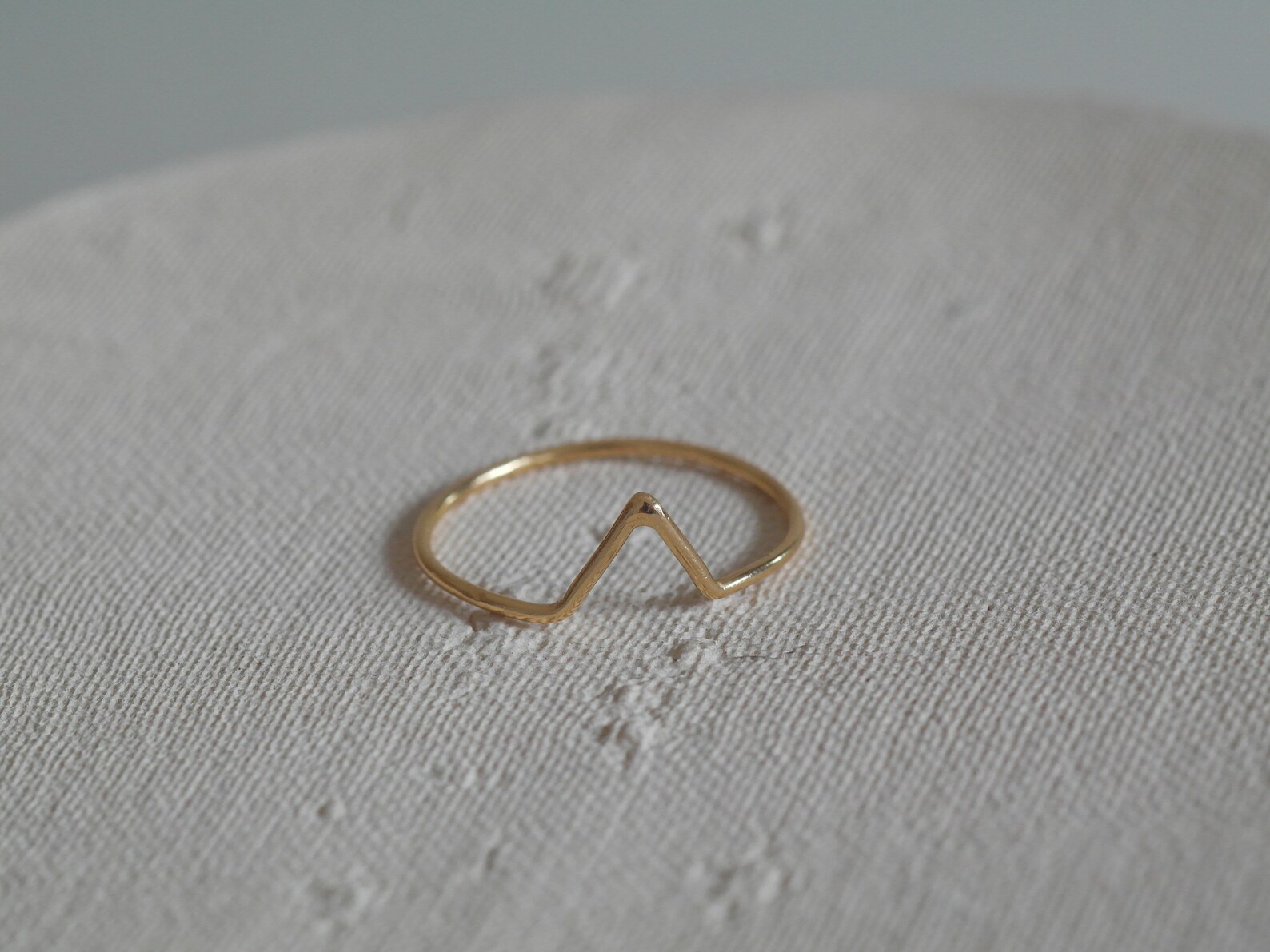 Chevron Ring Sterling Silver Ring Triangle Ring Stacking Ring | Etsy