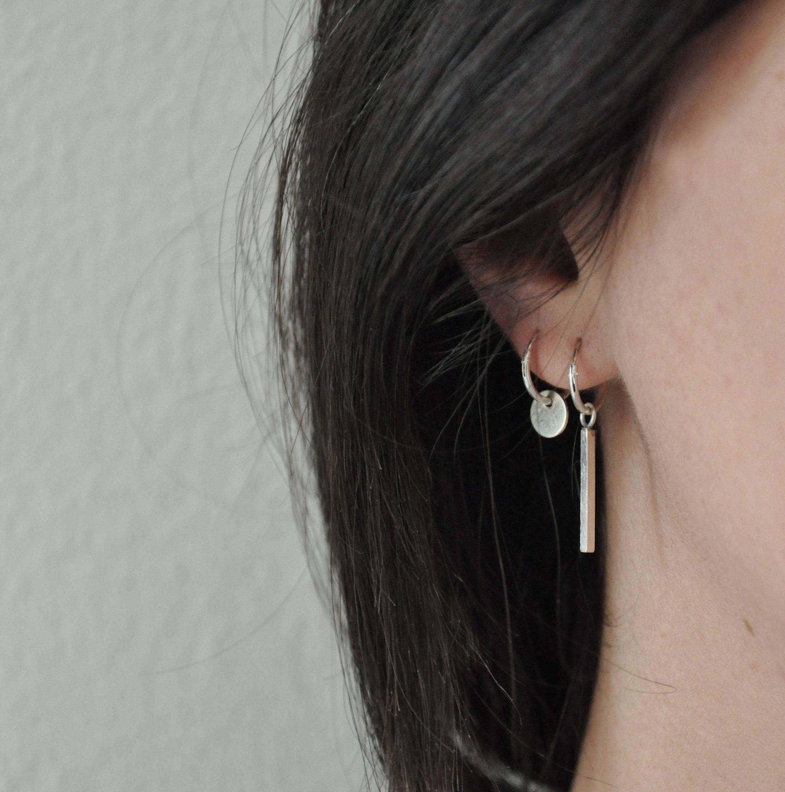 Small Silver Hoops Sleeper Hoops Sterling Silver Earrings | Etsy