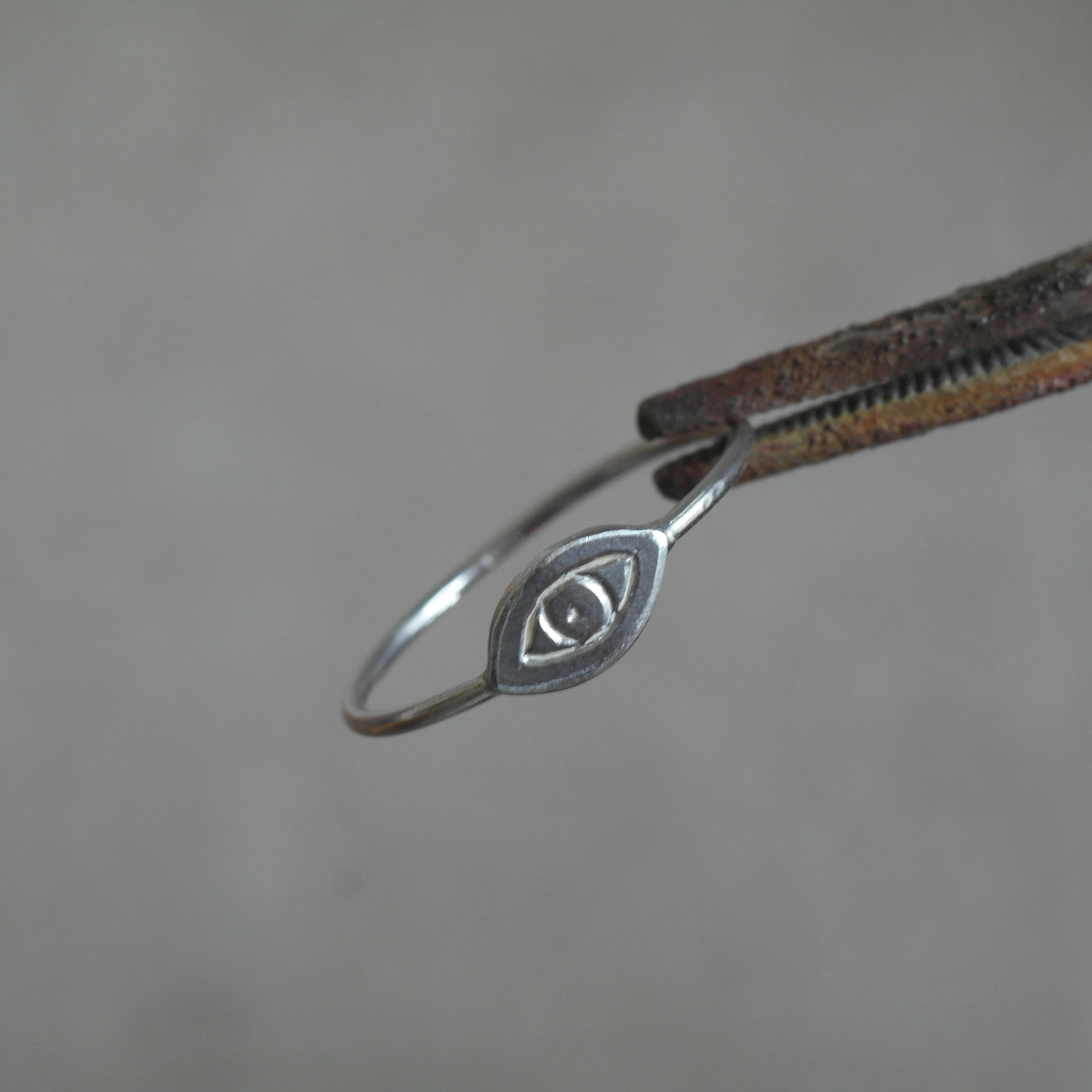 Eye ring in sterling silver minimal ring handmade ring eyes | Etsy