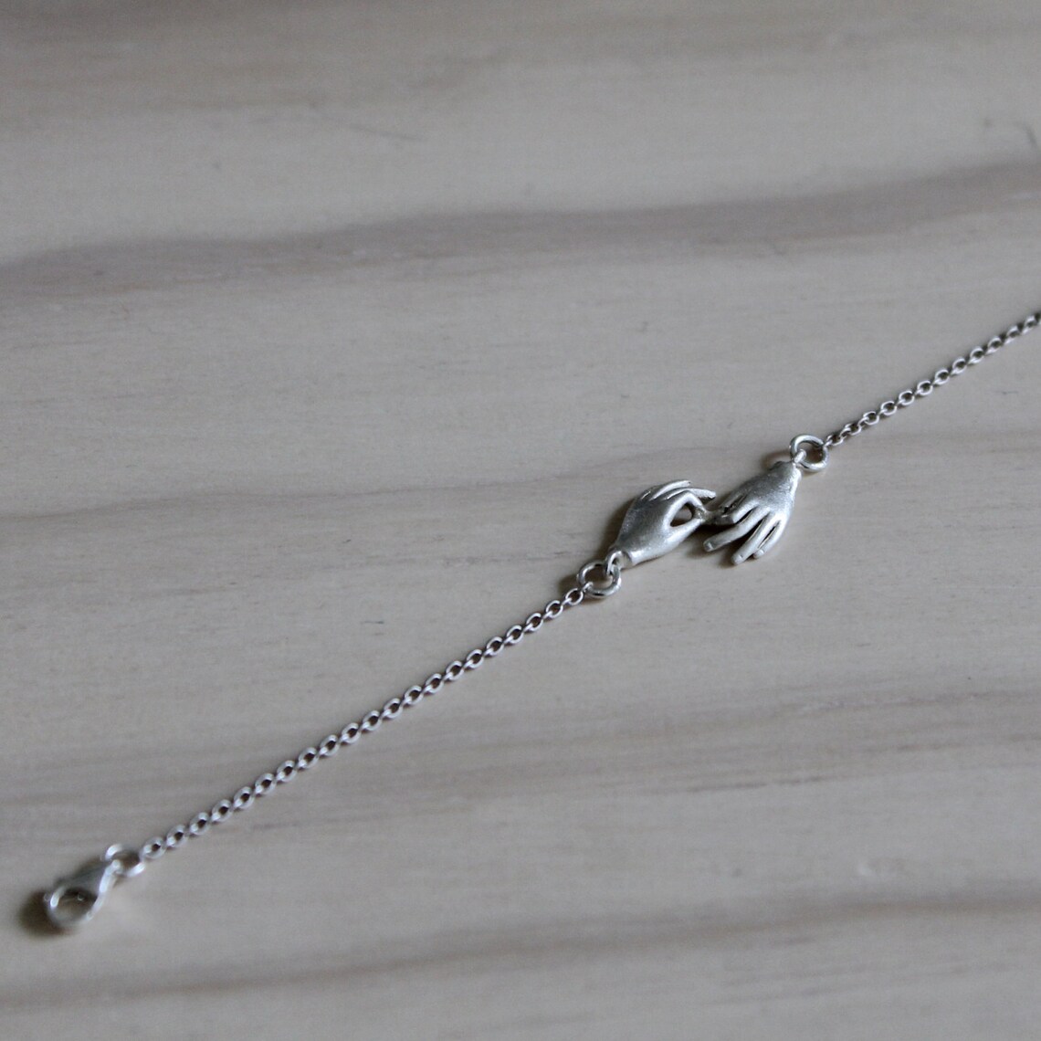 Hands Bracelet in Sterling Silver Handmade Bracelet Two Hands | Etsy