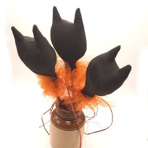 3 Black Cat Crock Pokes Halloween Primitive Decor Ornament | Etsy