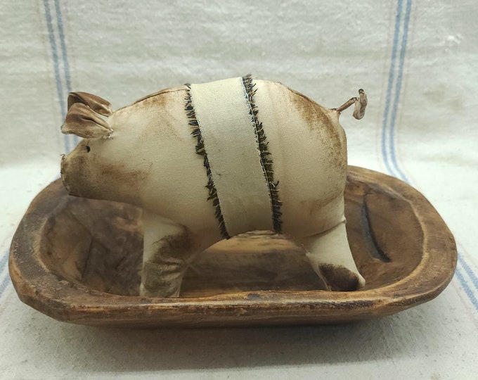 Farmhouse Barnyard Pig, Folk Art Farm Doll, Grungy Primitive Animal for ...