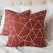 One Red Pillow Cover, Geometric Pillow Sham, Dark Red Throw Pillow, Red ...