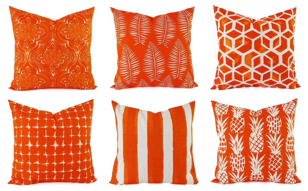OUTDOOR Pillow Covers - Orange Pillow - Marmalade Pillow Cover - Patio ...