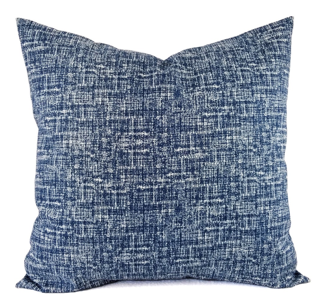 Two Dark Blue Pillow Covers, Blue Pillow Sham, Solid Blue Pillow, Navy ...