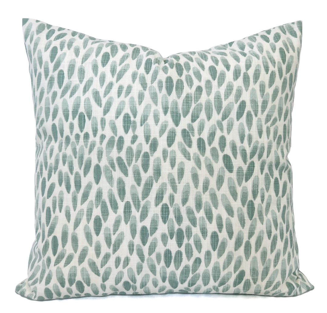 Two Soft Green Decorative Pillow Covers, Two White and Green Throw ...