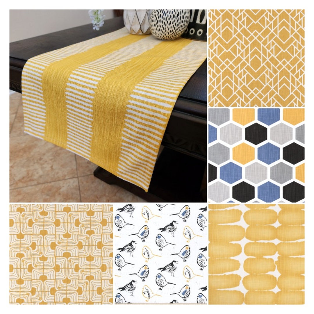 Deep Yellow Table Runner, Custom Size Table Centerpiece, Fabric Table ...