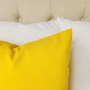 One Solid Yellow Pillow Cover, Deep Yellow Pillow Sham, Linen Pillow ...