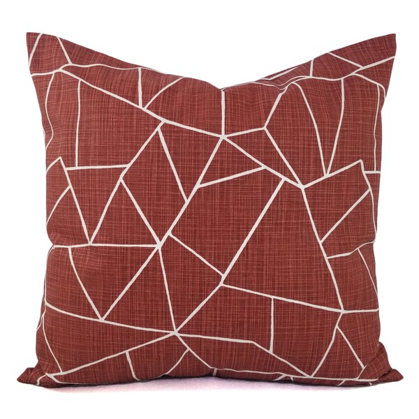 Red Geometric Pillow - Etsy