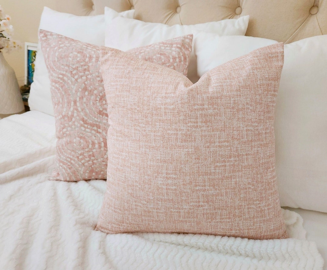 One Blush Pink Pillow Cover, Solid Pink Throw Pillow, Custom Pillow ...