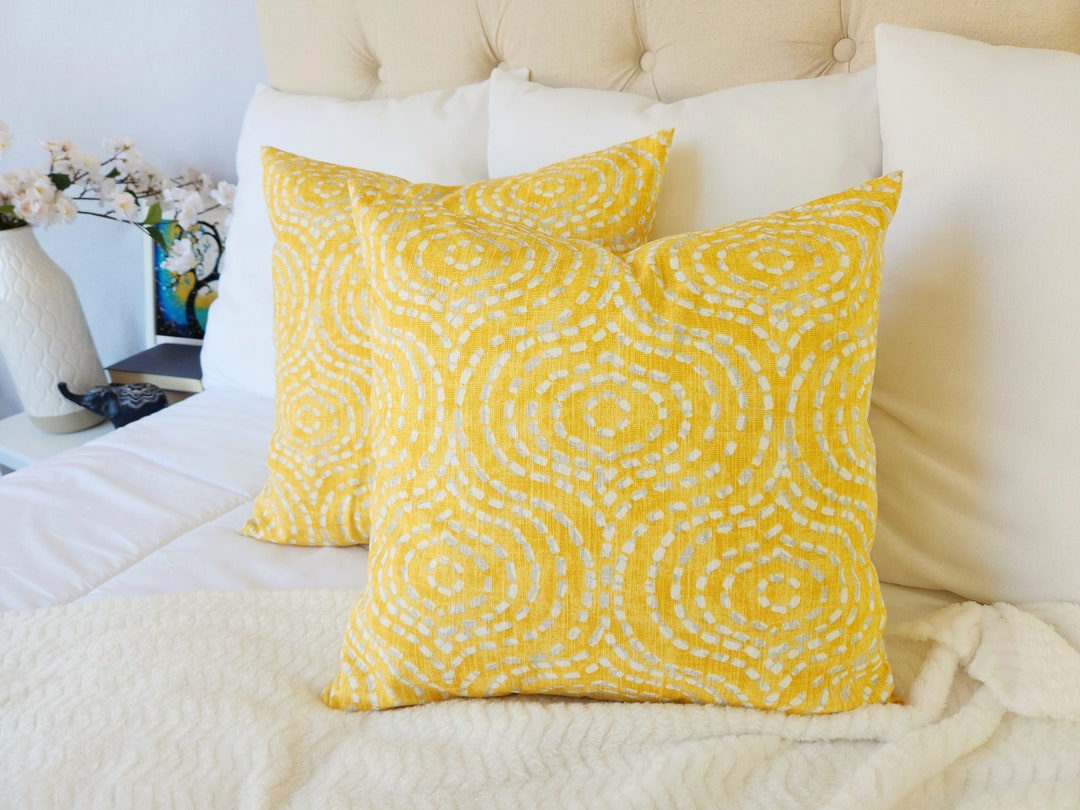 One Deep Yellow Throw Pillow Cover, One Dark Yellow Decorative Pillow ...