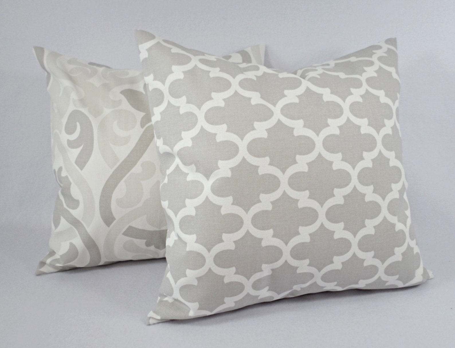 Grey and White Pillow Covers Grey Pillow Sham Grey Throw - Etsy