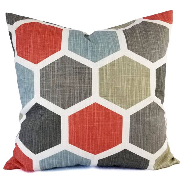 Red and Blue Pillow - Etsy