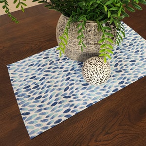 Navy Table Runner, Custom Size Table Centerpiece, Fabric Table Runner ...