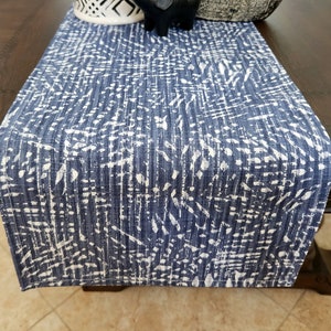 Blue Table Runner, Custom Size Table Centerpiece, Fabric Table Runner ...