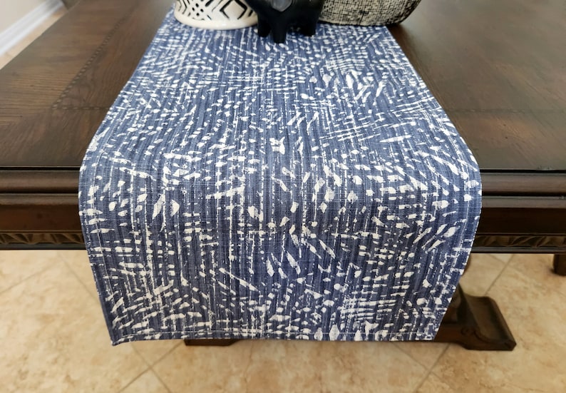 Blue Table Runner, Custom Size Table Centerpiece, Fabric Table Runner ...