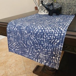 Blue Table Runner, Custom Size Table Centerpiece, Fabric Table Runner ...