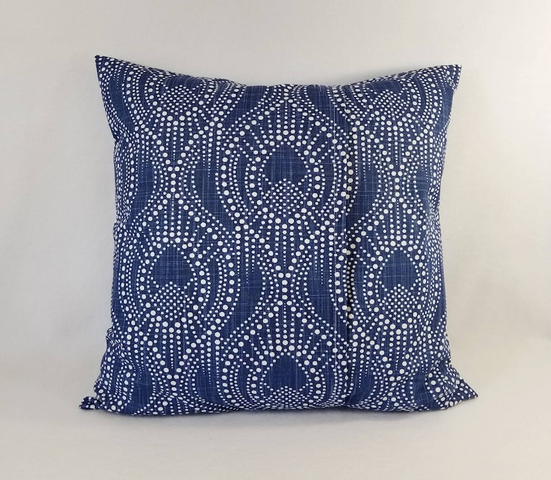 Two Blue Pillow Covers Geometric Pillow Sham Blue Throw - Etsy