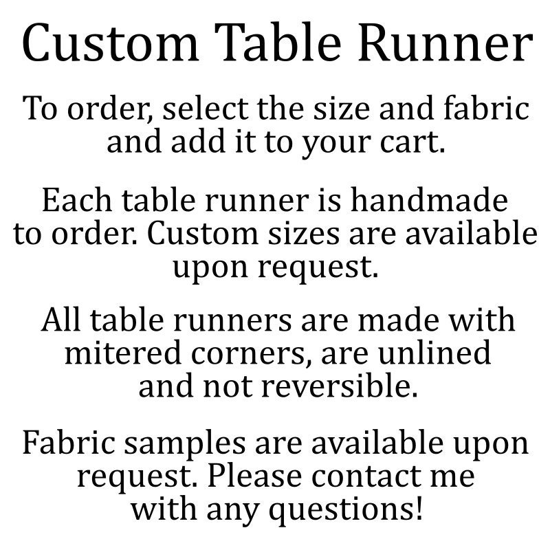 Blue Table Runner, Custom Size Table Centerpiece, Tablecloth, Green ...