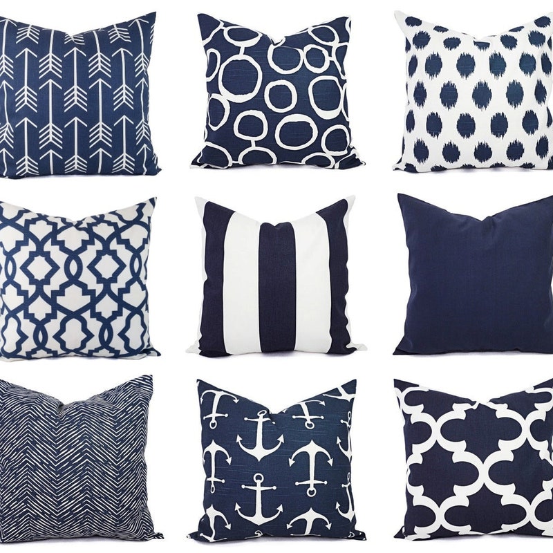 Navy Pillow - Etsy