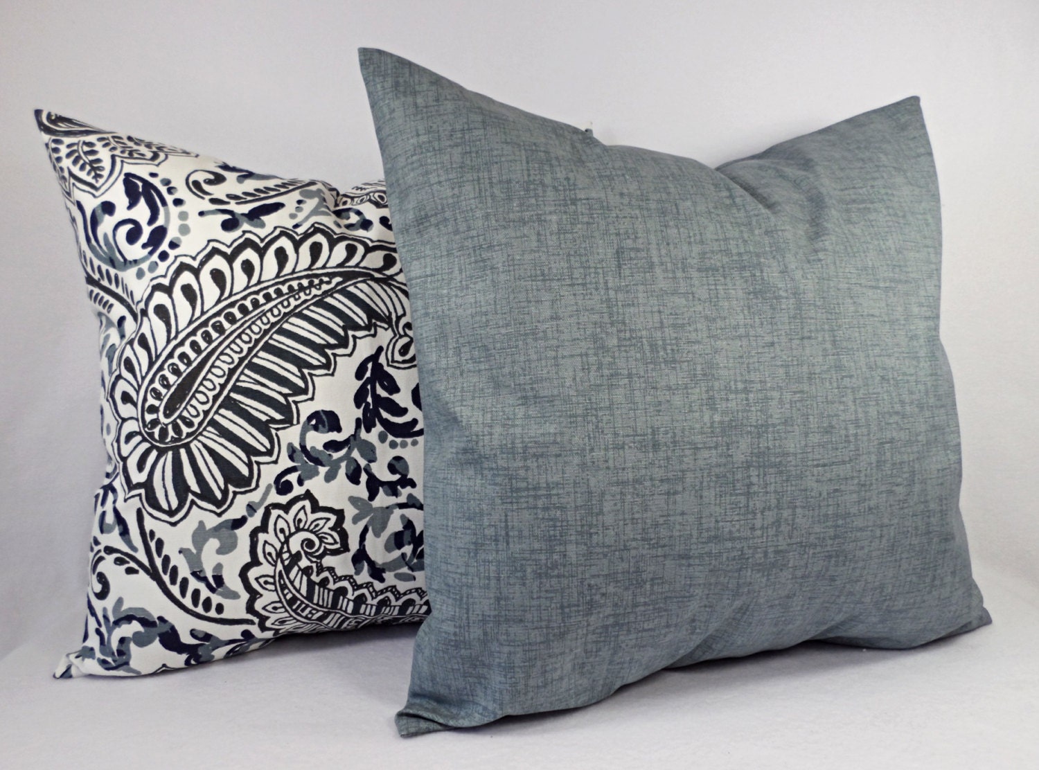 Two Pillow Covers Grey Throw Pillows Solid Pillow Cover | Etsy