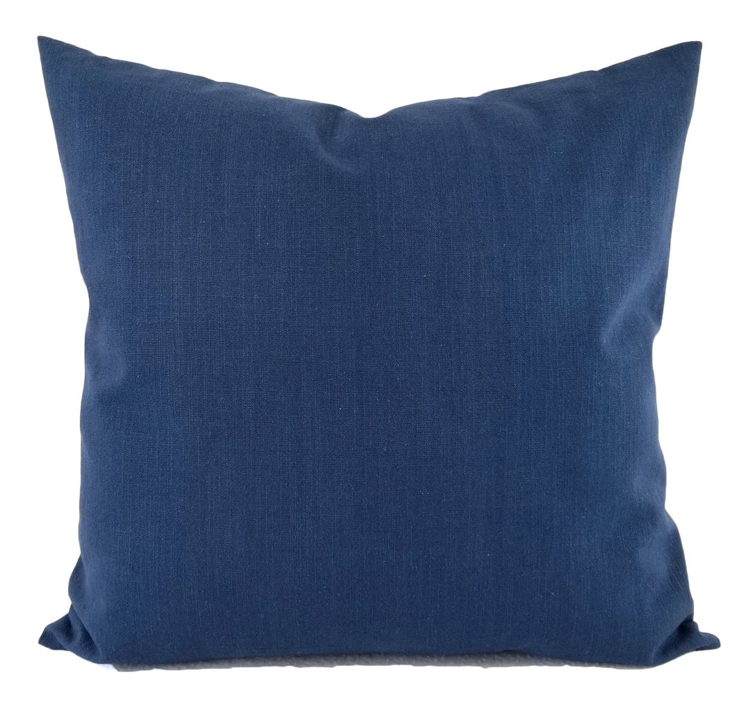 Two Dark Blue Pillow Covers, Blue Pillow Sham, Solid Blue Pillow, Navy ...