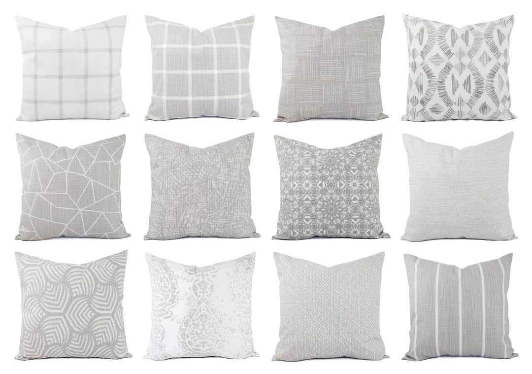 One Warm Grey Pillow Cover Grey and White Throw Pillow - Etsy