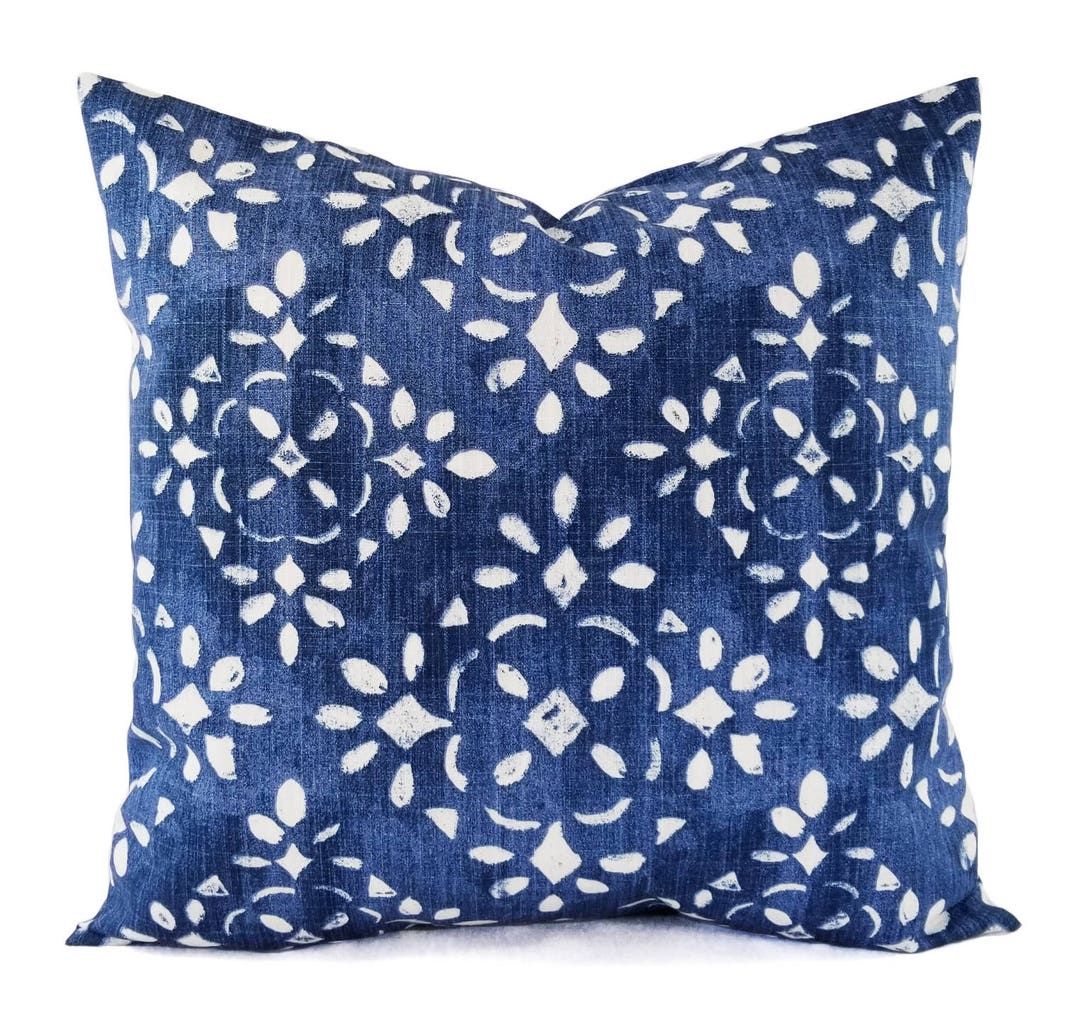 Two Damask Pillow Covers - Blue Throw Pillow Covers - Custom Pillow ...