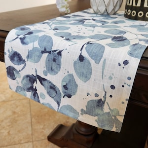 Deep Blue Table Runner, Custom Size Table Centerpiece, Fabric Table ...