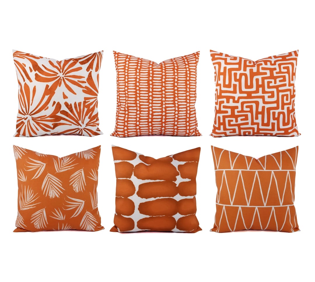OUTDOOR Pillow Cover, Orange Clay Pillow, Terracotta Pillow Cover ...