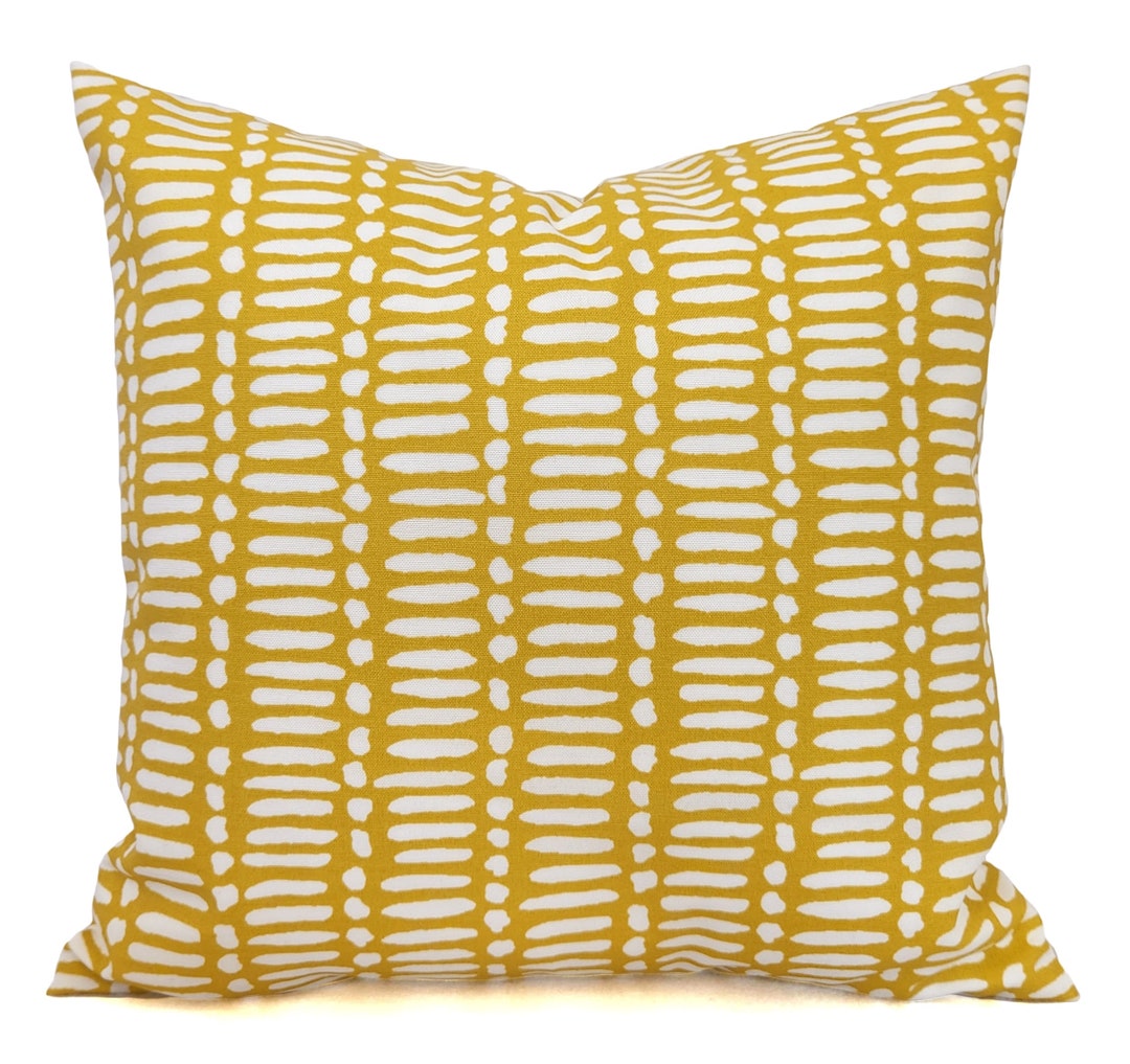 Two OUTDOOR Pillow Covers, Spice Yellow Pillow Cover, Modern Pillow ...