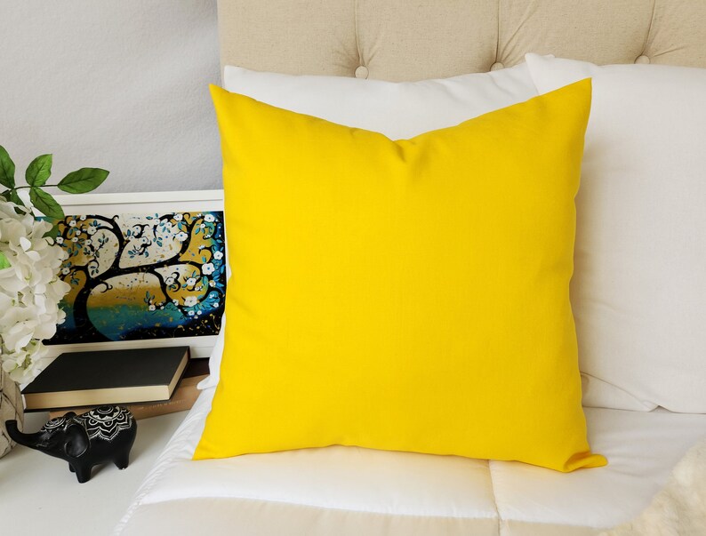 Solid Yellow Pillow Cover Deep Yellow Pillow Sham Linen - Etsy