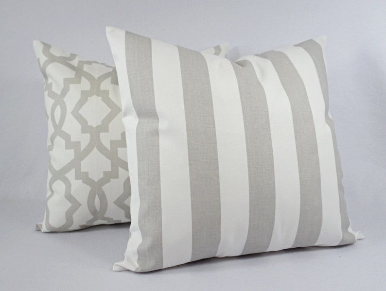 Grey and White Pillow Covers Grey Pillow Sham Grey Throw - Etsy