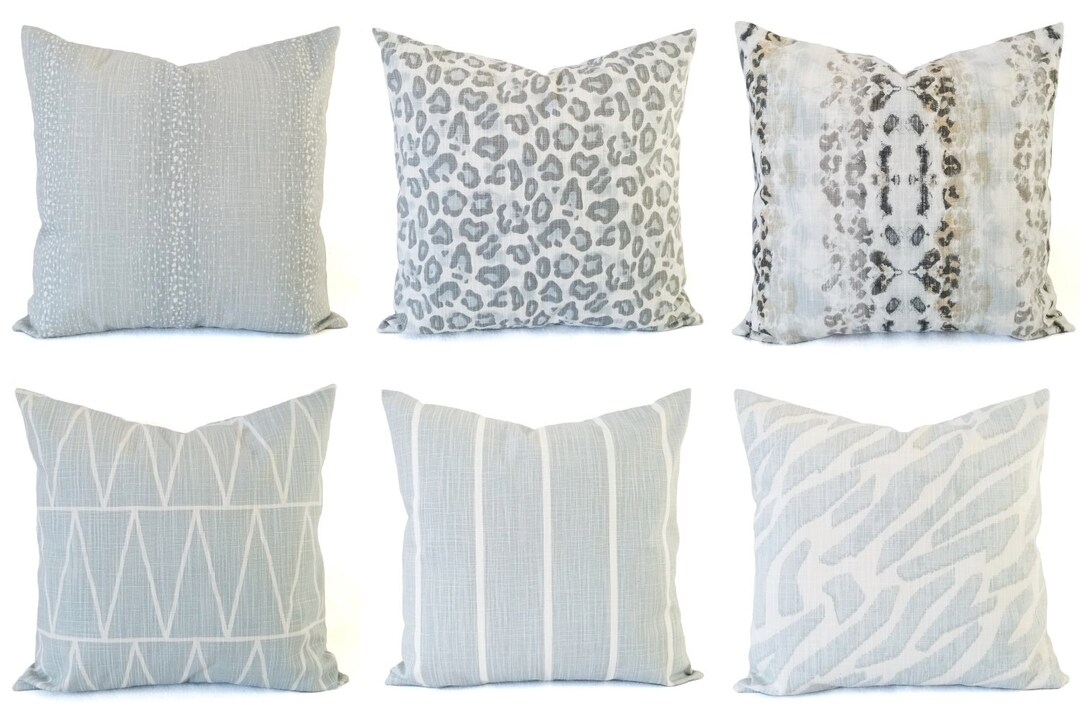Soft Blue Pillow Cover Blue and White Throw Pillow - Etsy