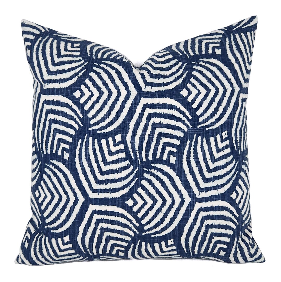 Two Dark Blue Pillow Covers, Blue Pillow Sham, Navy Pillow Cover ...