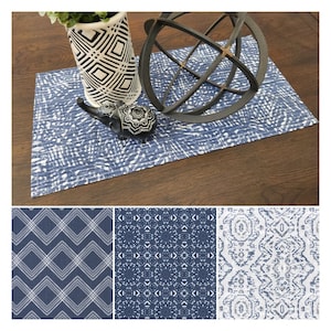 Blue Table Runner, Custom Size Table Centerpiece, Fabric Table Runner ...