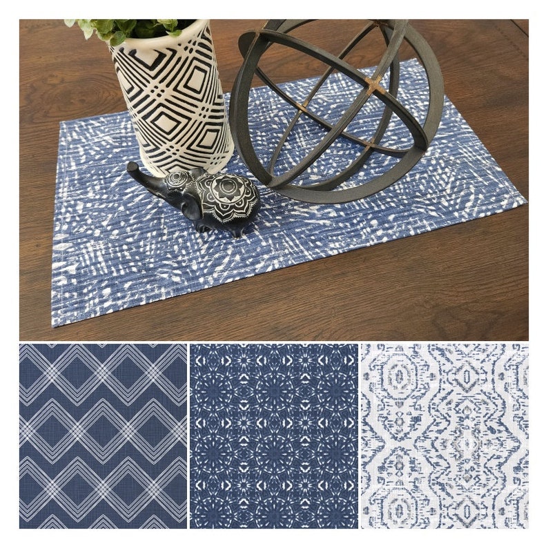 Blue Table Runner, Custom Size Table Centerpiece, Fabric Table Runner ...