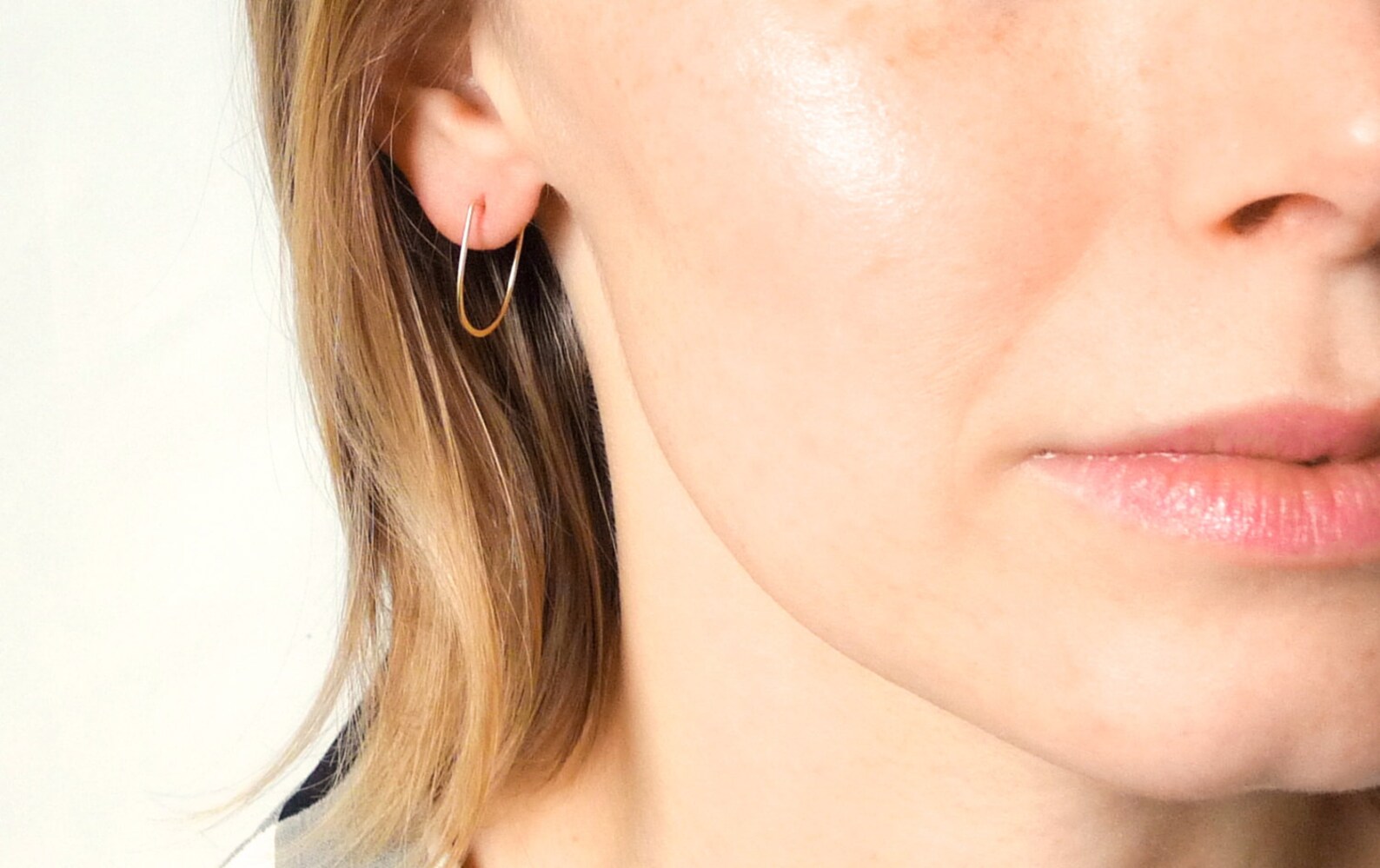 PETITE ARCH HOOPS Little Arch Hoop Earrings Gold Rose - Etsy